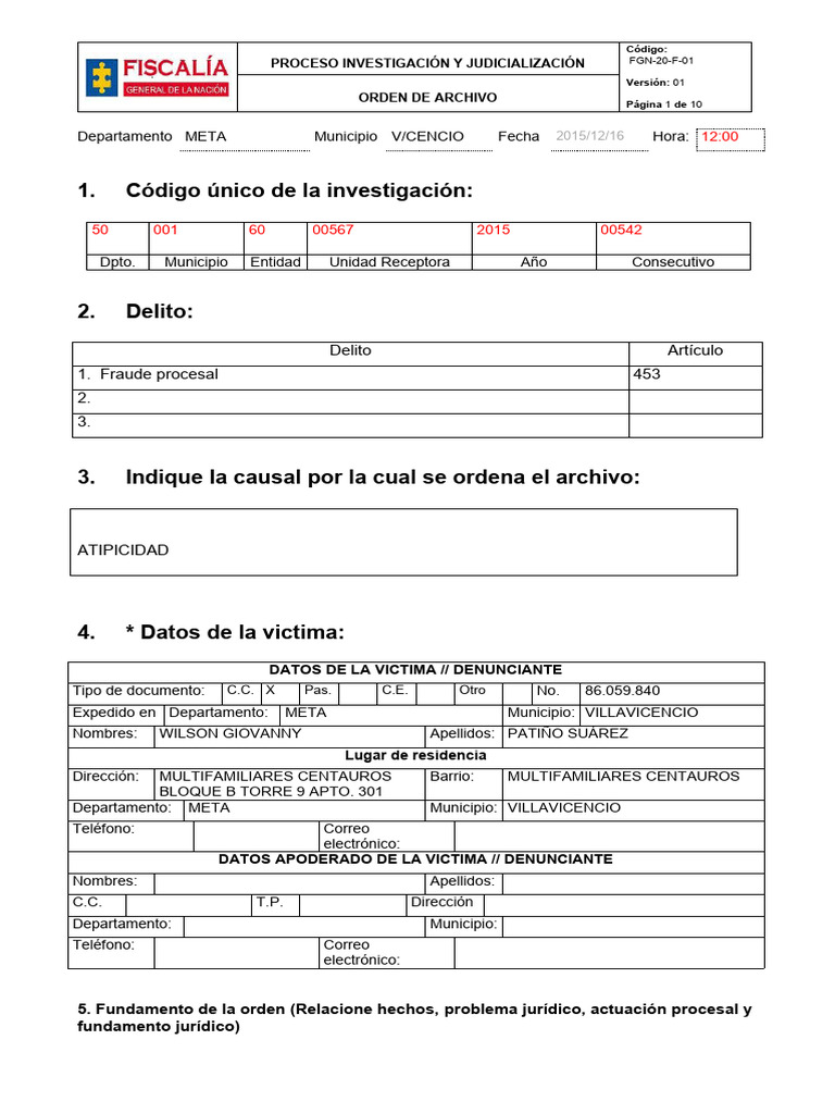 Formato de Archivo para Elba Lyda | PDF | Fiscal | Ley procesal