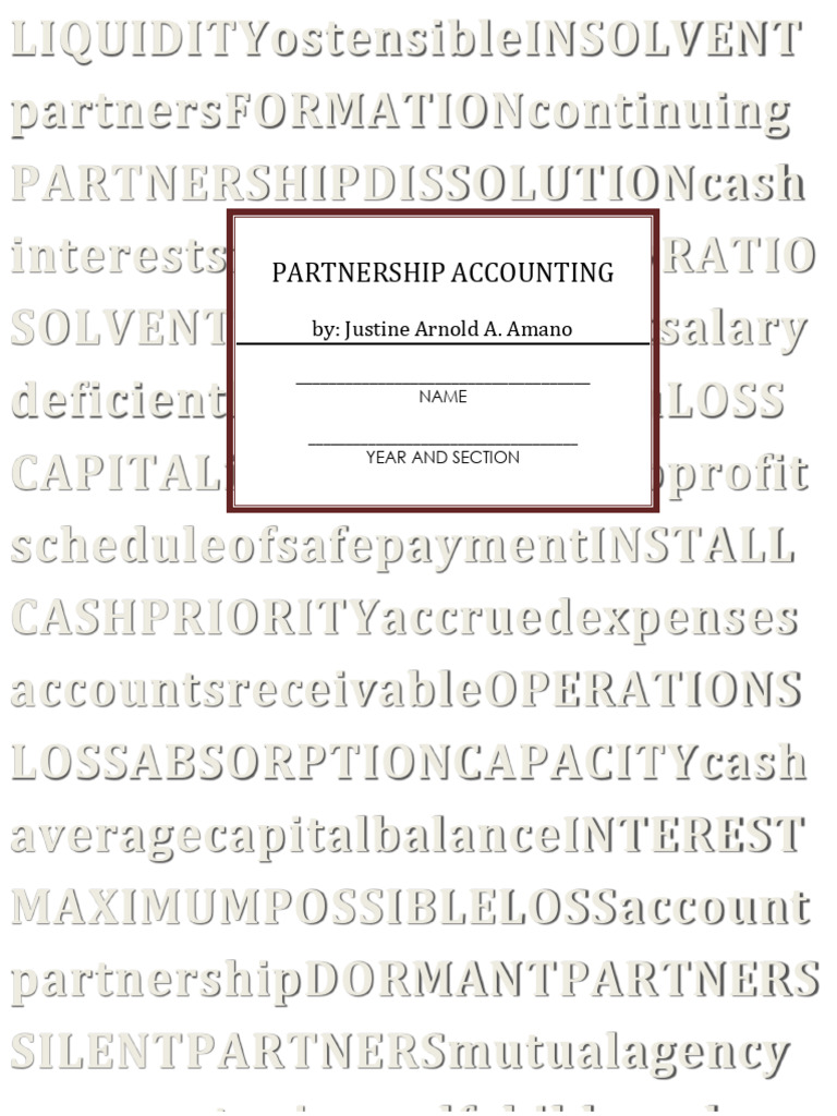 Partnership Accounting by Justine Arnold a. Amano | PDF