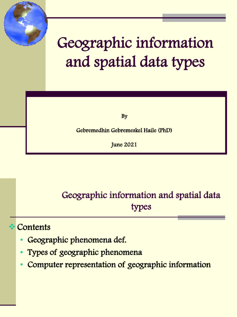 Chapter - 2 - Geographic Information and Spatial Data Types | PDF ...