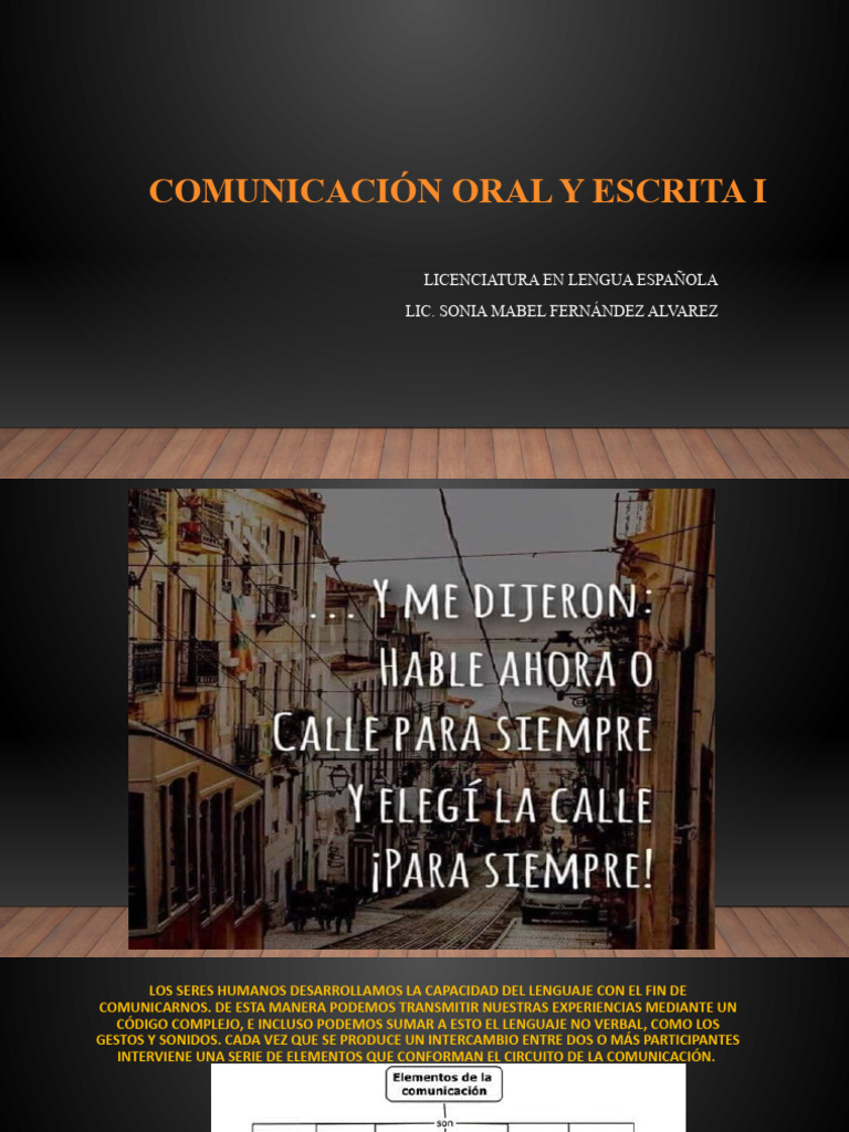 Comunicación Oral y Escrita - Lic. en Lengua Española | PDF ...