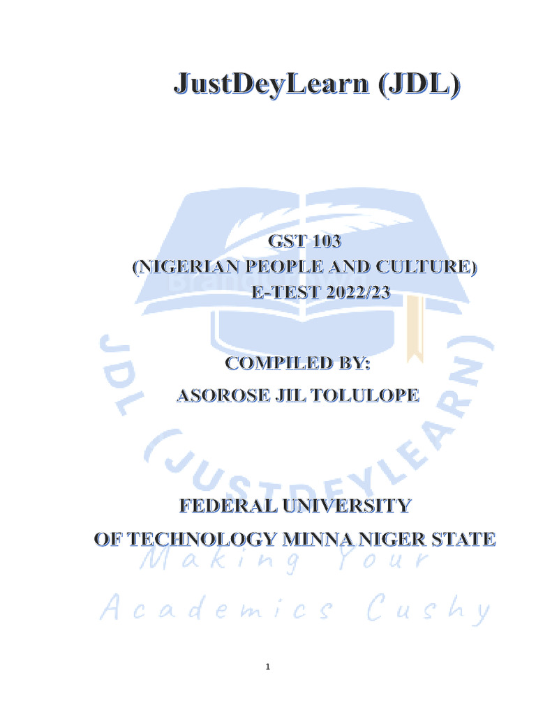 GST 103 Past Questions & Answers | PDF | Nigeria | Africa