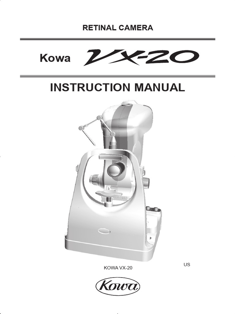 Kowa Ophthalmic Diagnostics VX 20 Manual | PDF | Capacitor | Flash (Photography)