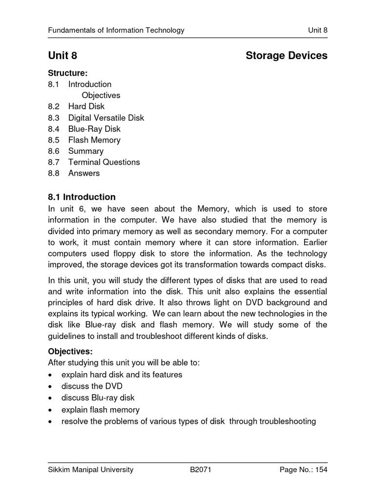 SLM - Unit 08 | PDF | Computer Data Storage | Blu Ray