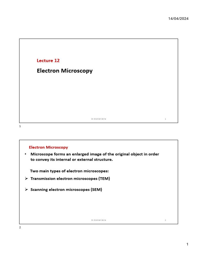 Lecture12 | Download Free PDF | Microscope | Scanning Electron Microscope