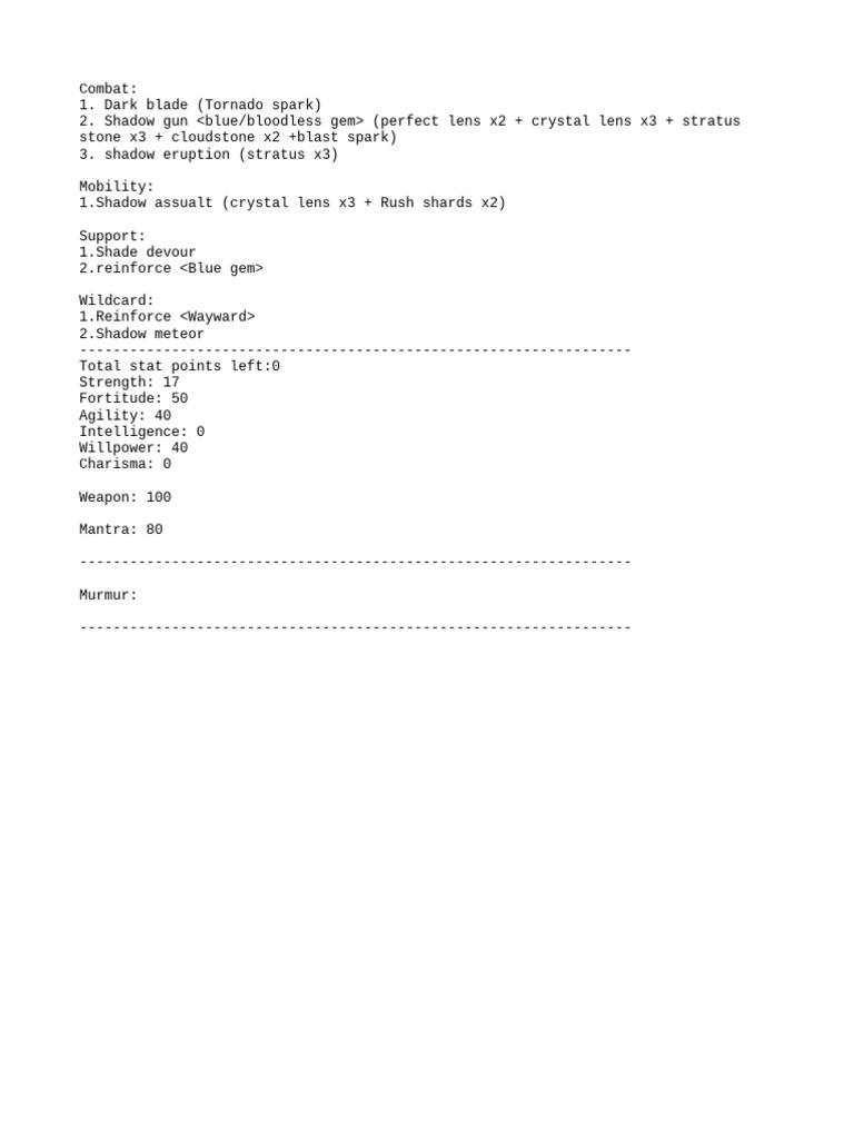 Deepwoken Shadow Build | PDF | History