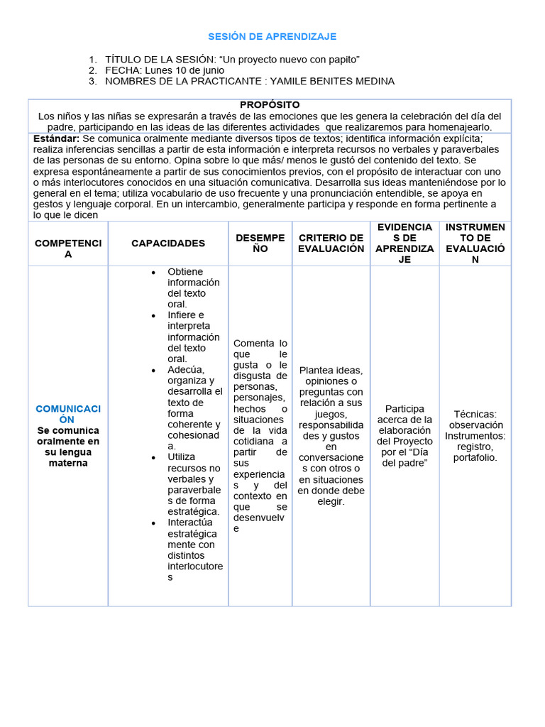 Sesión de Aprendizaje Dia Del Padre | PDF | Aprendizaje Sesión de Aprendizaje Dia Del Padre | PDF | Aprendizaje