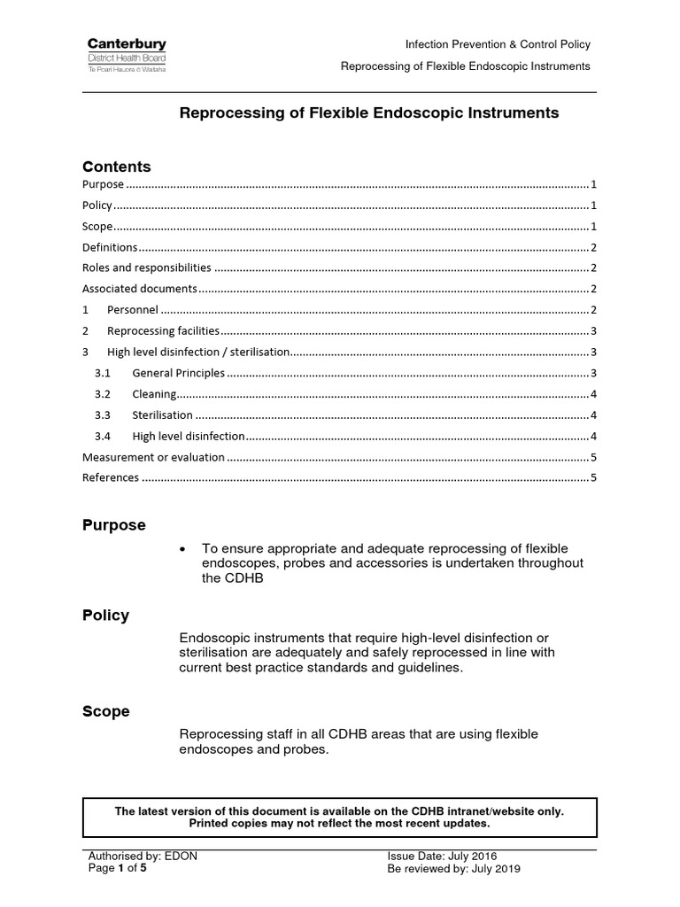 Reprocessing of Flexible Endoscopes | PDF | Sterilization (Microbiology ...