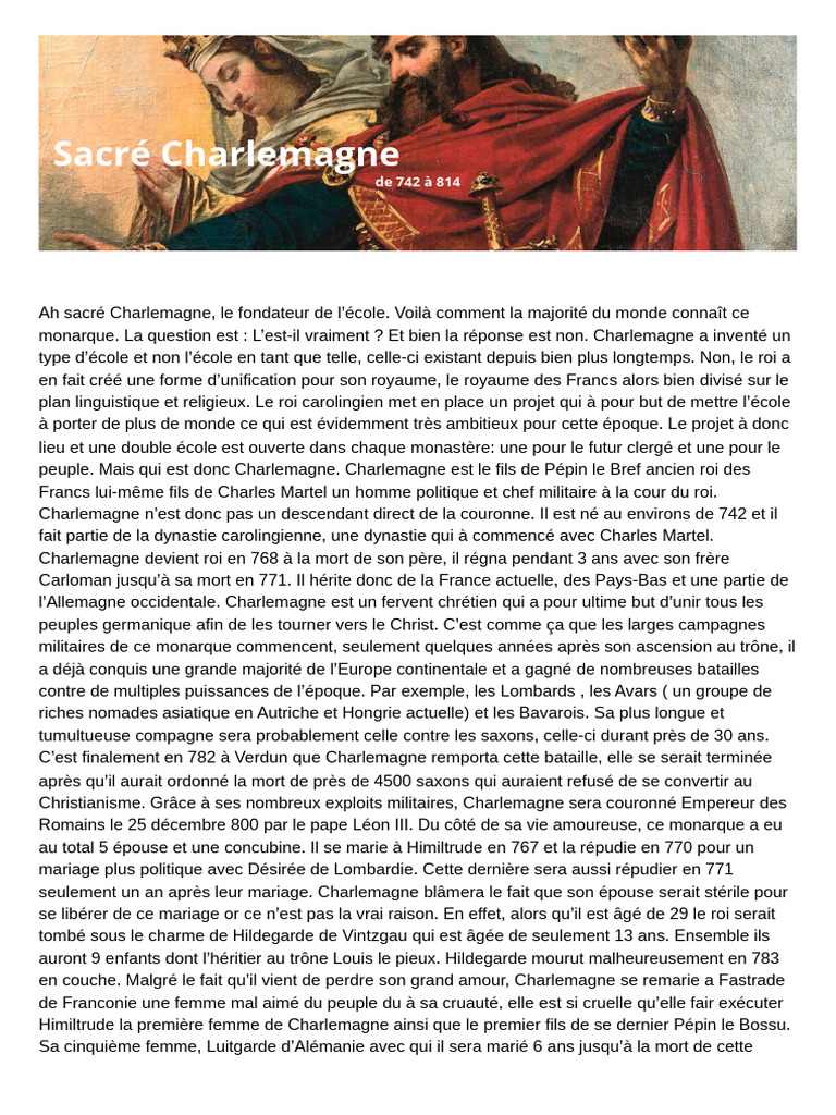 Charlemagne | PDF | Charlemagne | Sacre