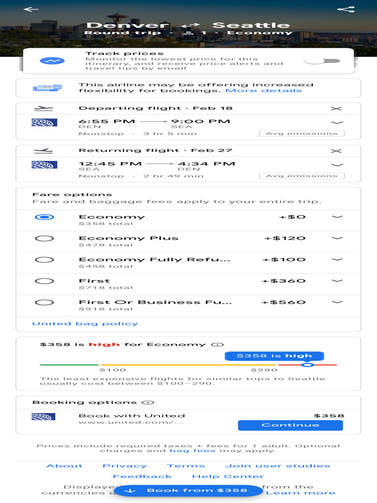 Denver to Seattle Flight Options | PDF
