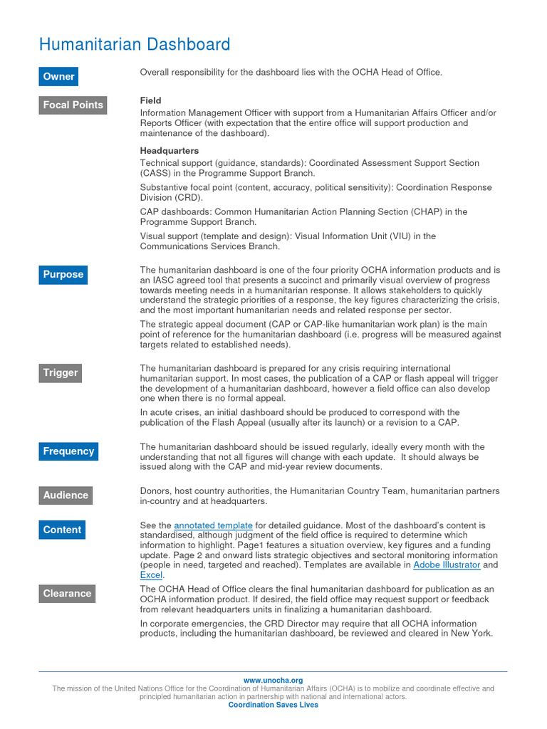 Humanitarian Dashboard Guidance | PDF | Humanitarian Aid | Infographics
