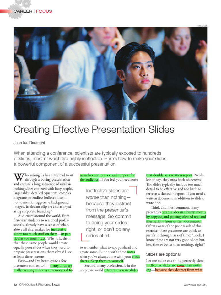 Doumont - Creating Effective Slides | PDF