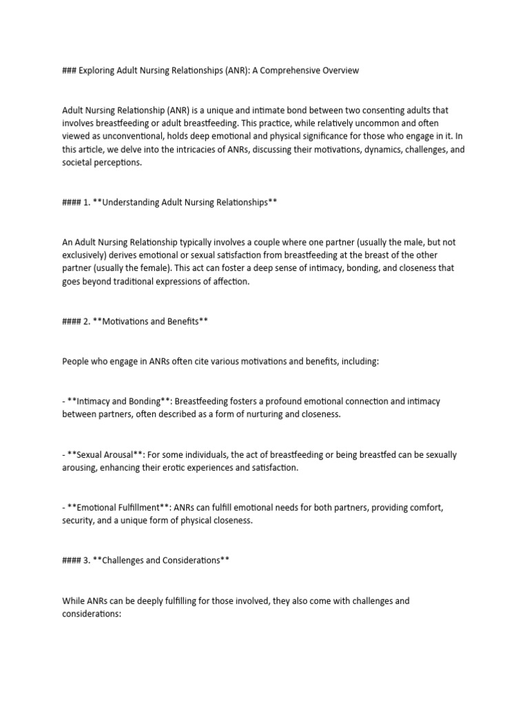 Exploring Adult Nursing Relationships | PDF | Intimate Relationships ...