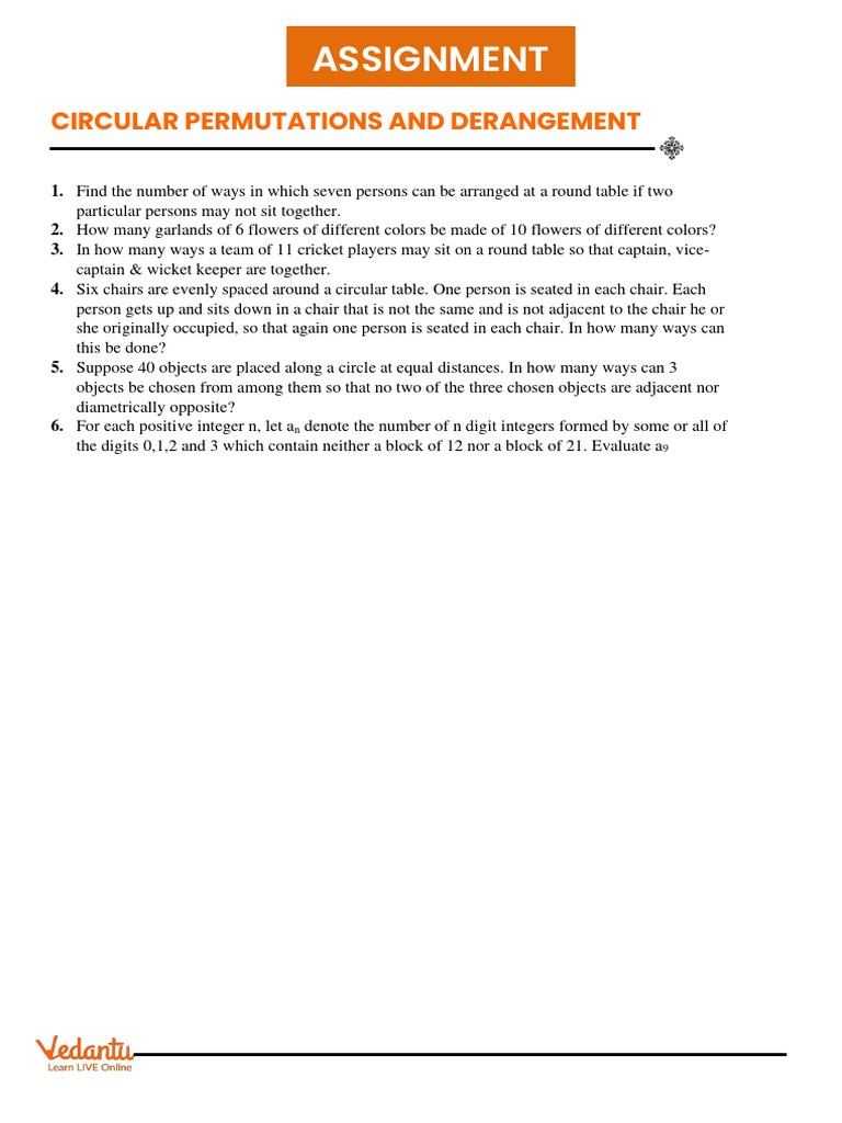 IOQM Circular Permutation +Derangement | Download Free PDF | Permutation | Group Theory