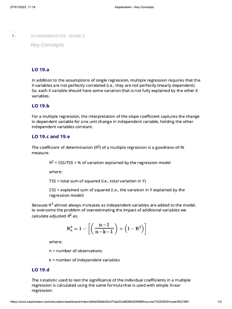 Kaplanlearn - Key Concepts 19 | PDF | Linear Regression | Regression ...