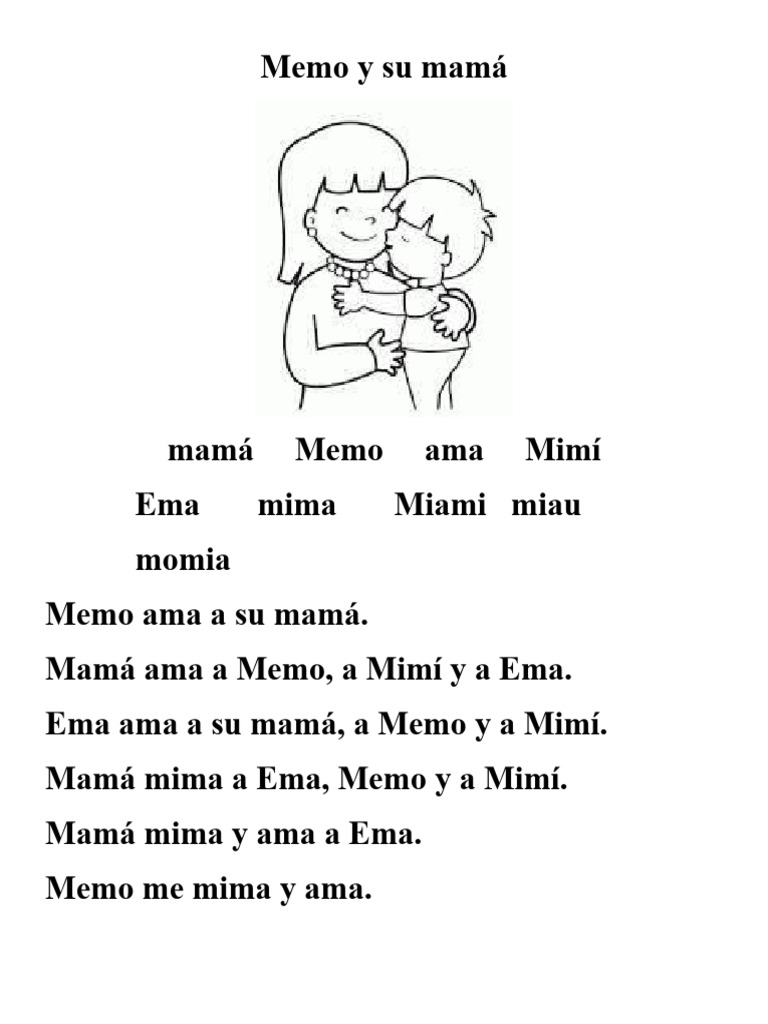 Memo y su mamá LECTURA M | PDF