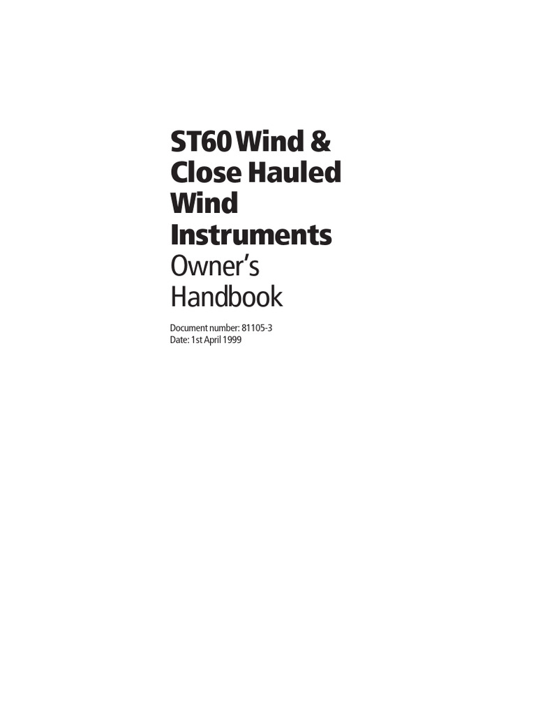 ST60 Wind Instrument Owner's Handbook | PDF | Electromagnetic ...