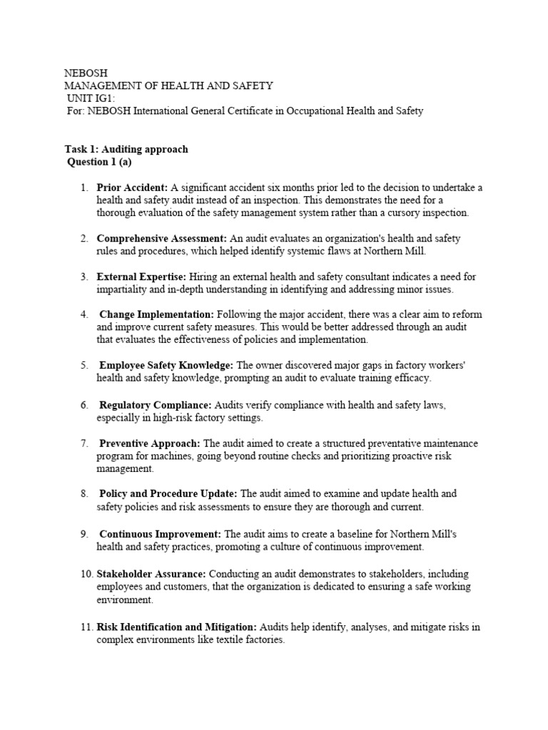 Zain Ali Chaudhary Nebosh Homework | PDF | Occupational Safety And ...