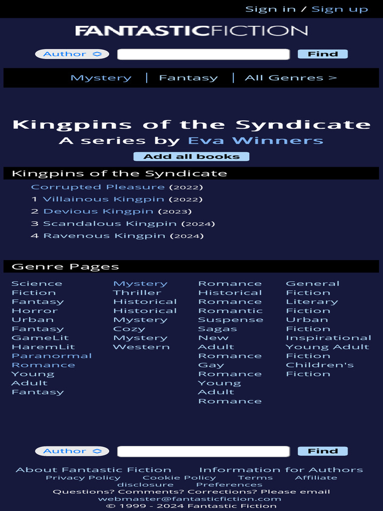 Eva Winners's Kingpins of The Syndicate Books in Order | PDF | Mystery ...