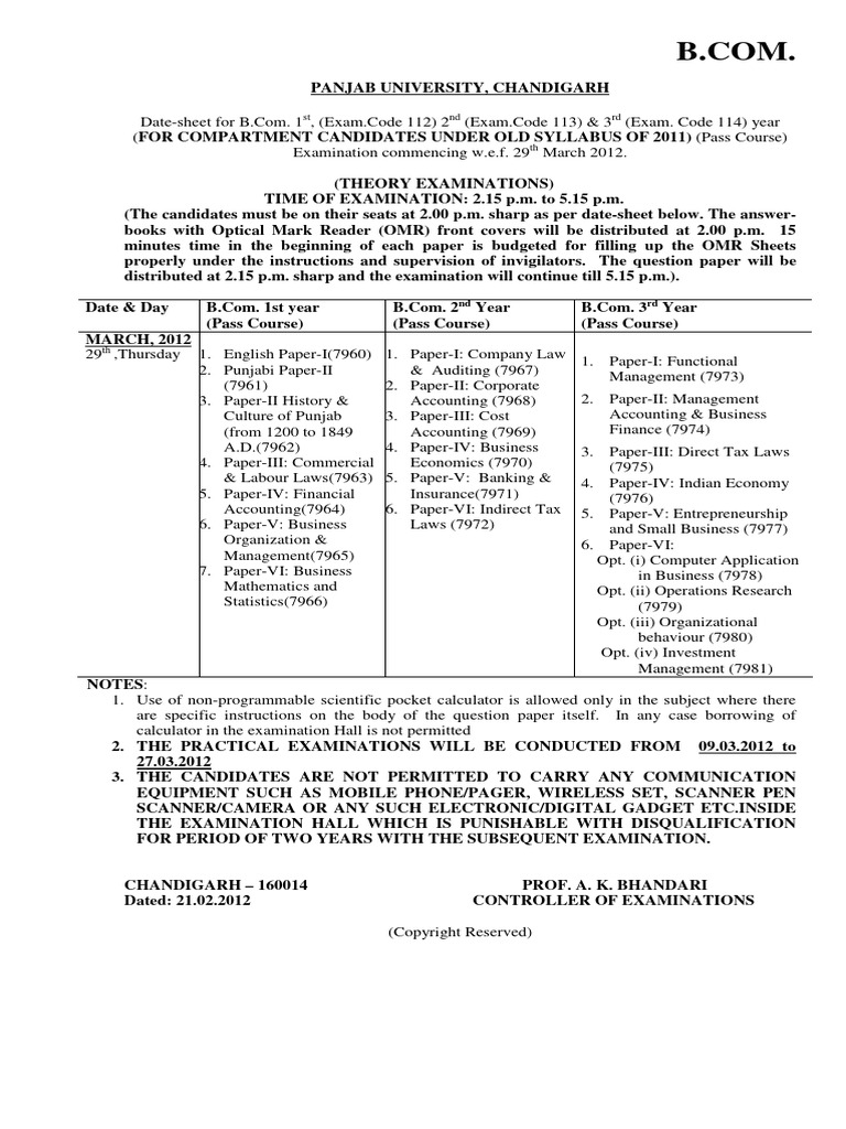 20120302191851-bcom | Download Free PDF | Punjab | Accounting