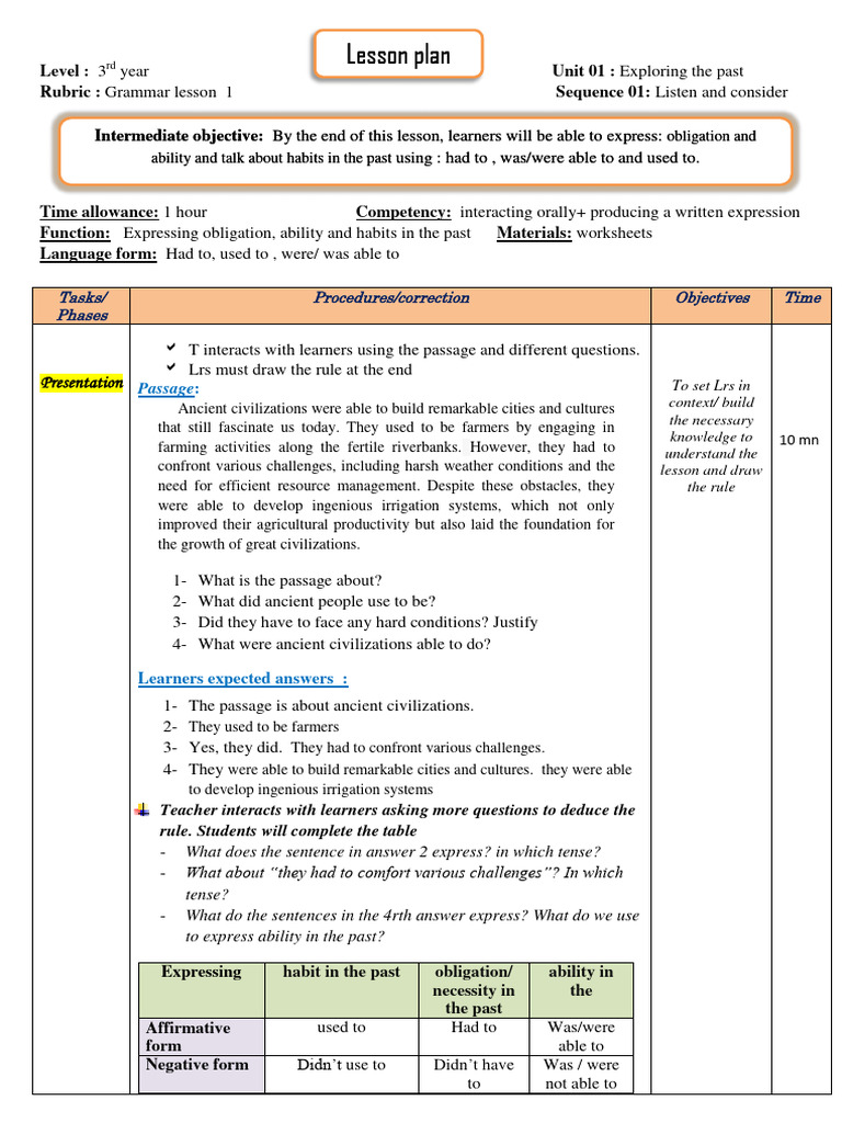 Ancient Civilization Lesson Plan | PDF | Ancient Egypt | Lesson Plan