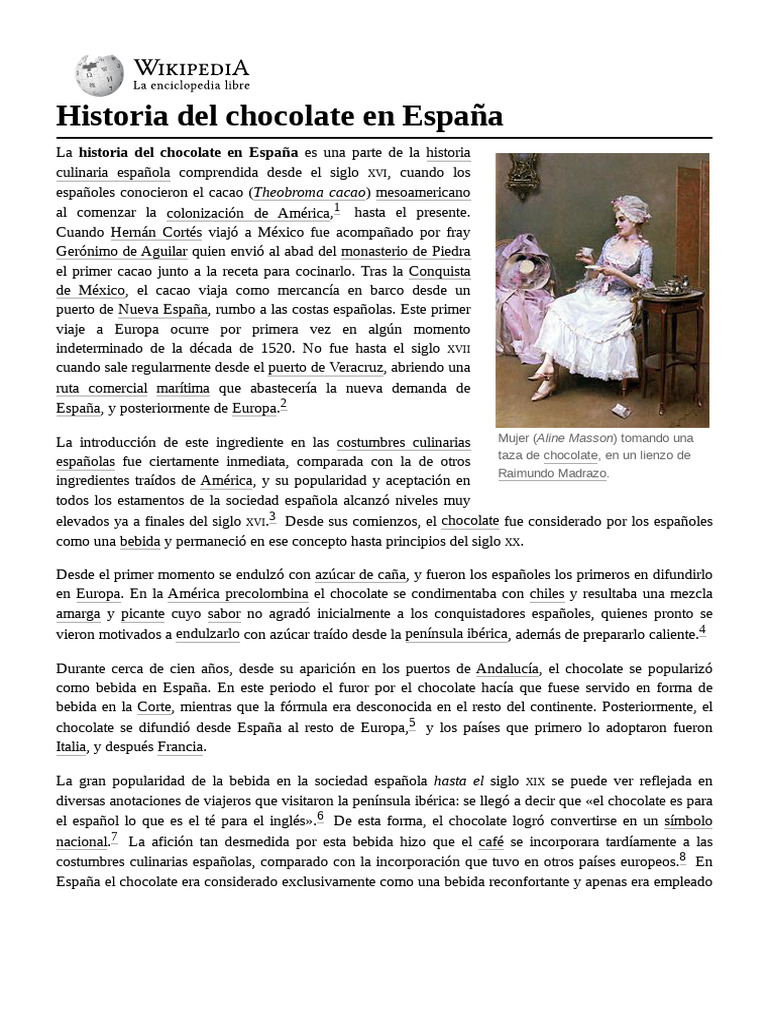 Historia Del Chocolate en España | PDF | Chocolate