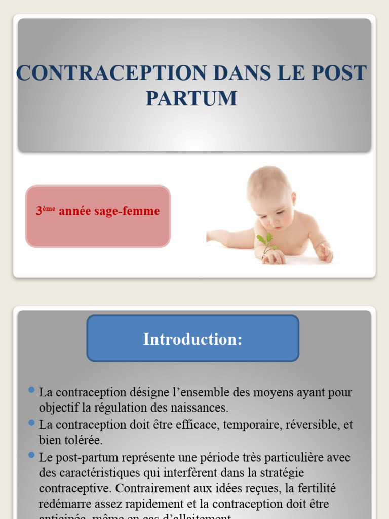 Contraception Post-Partum : Méthodes et Risques | PDF | Contraception ...