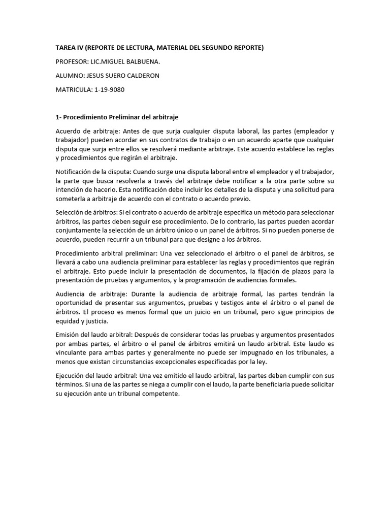 Tarea Iviiiii | PDF | Arbitraje