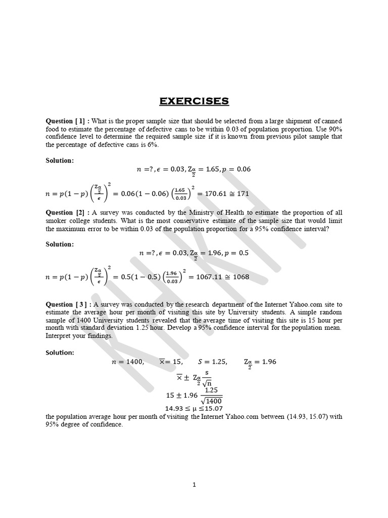 All Stat - Exercises | PDF | Statistical Significance | Sample Size ...