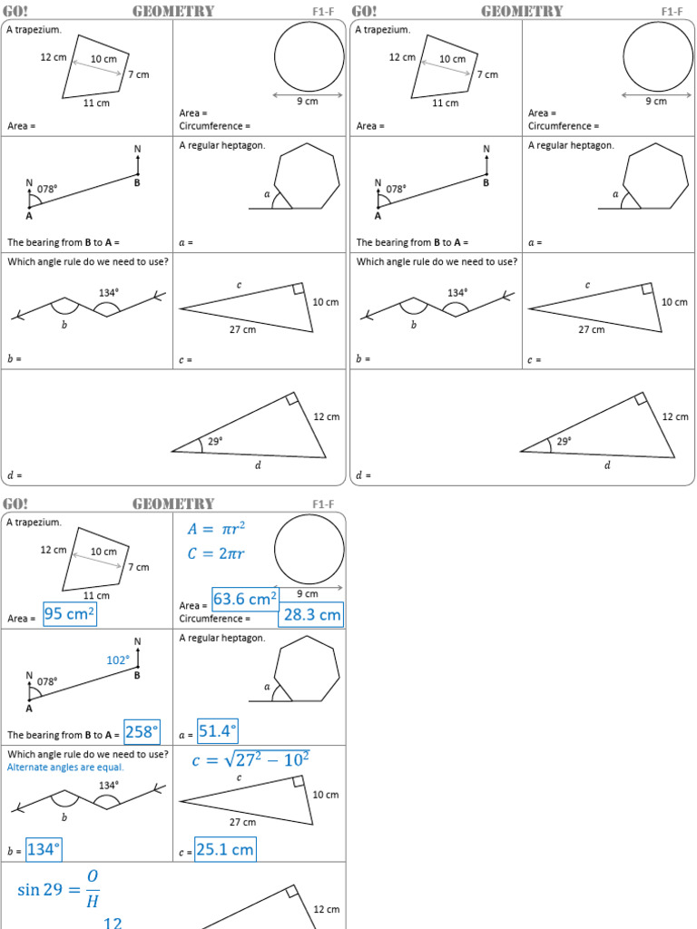 GCSE-Geometry-Foundation-1F-A5 | PDF | Trigonometry | Elementary Geometry