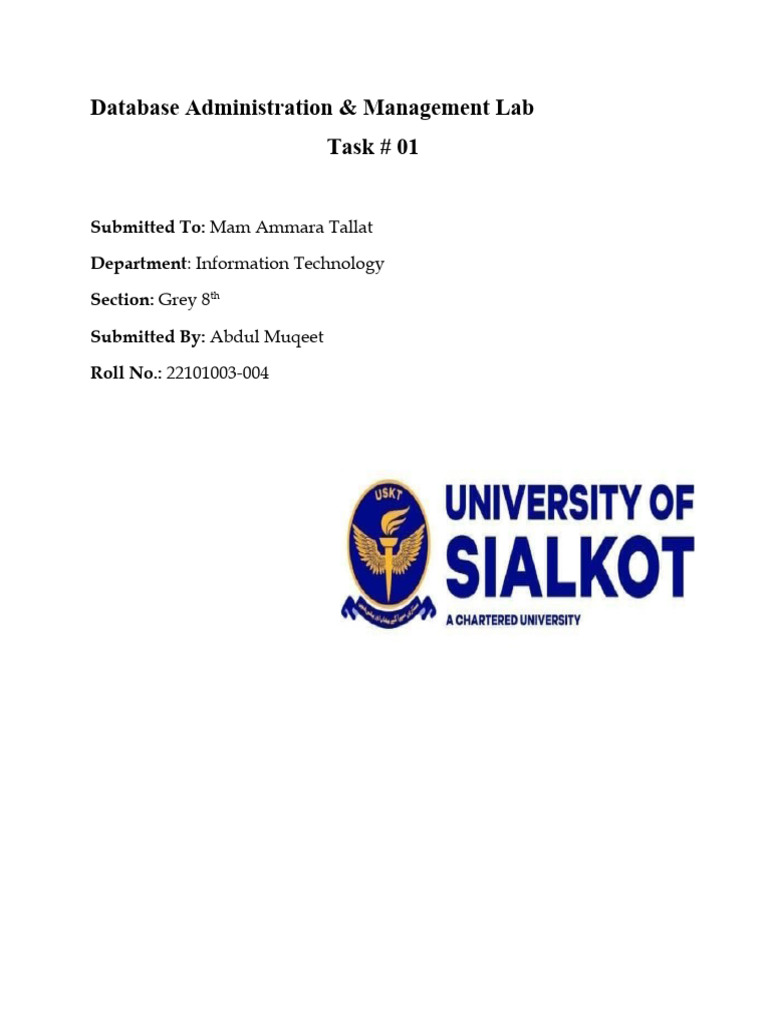 Muqeet Dblab 1 | PDF