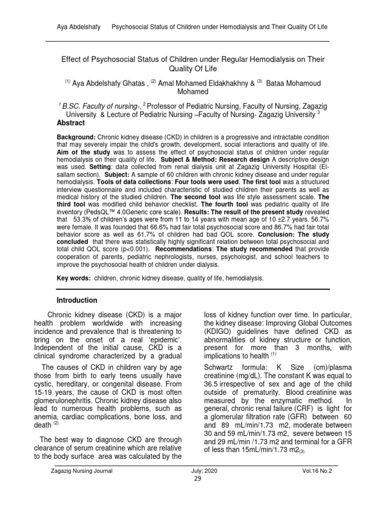 ZNJ Volume 16 Issue 2 Pages 29-45 | PDF | Hemodialysis | Chronic Kidney ...