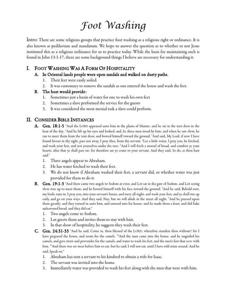 Foot Washing | PDF | Eucharist | Christian Denominational Families
