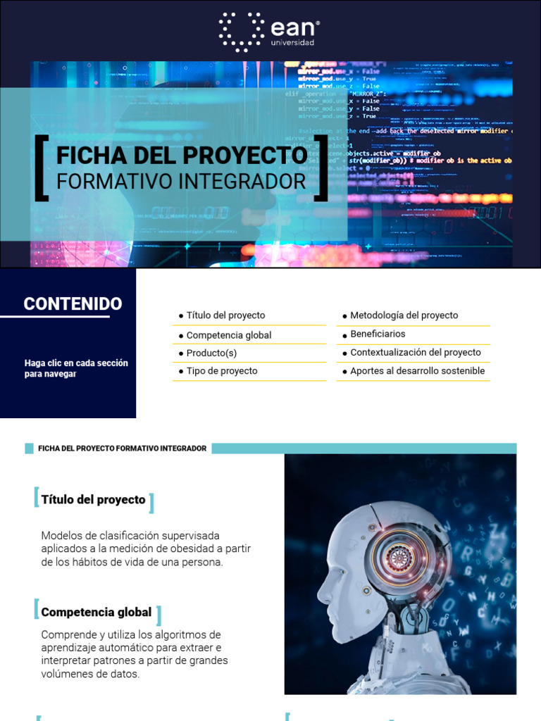 Ficha Del Proyecto: Formativo Integrador | PDF | Aprendizaje automático ...