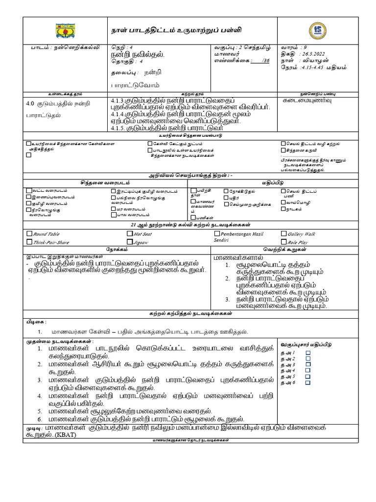 RPH Moral Unit 4 | PDF