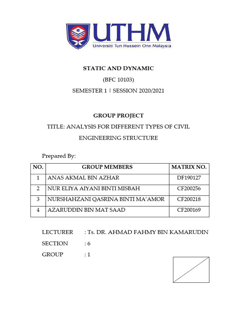 PROJECT REPORT - S6 - BFC10103 - GROUP 1 (Final) | PDF | Truss | Billboard
