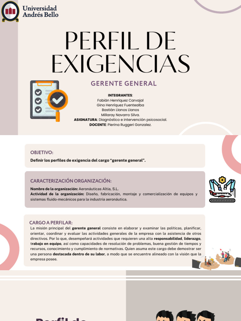 Perfil de exigencias (1) | PDF | Planificación | Liderazgo