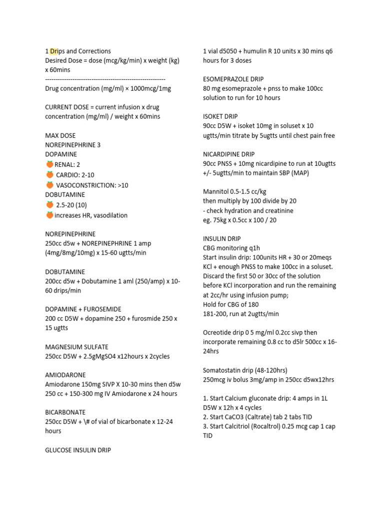 Drips 1 | PDF | Drugs | Clinical Medicine