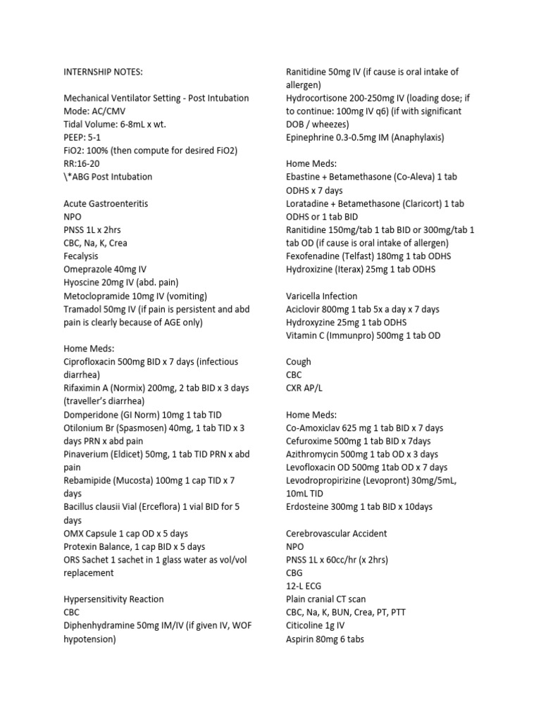 Random Notes | PDF | Drugs | Clinical Medicine