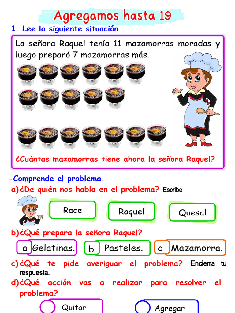 24-06 Matematicas - Ficha Agregamos Hasta 19 | PDF