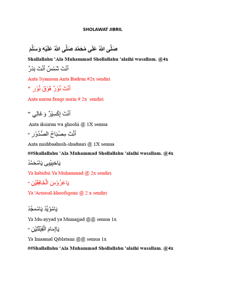 Sholawat Jibril | PDF