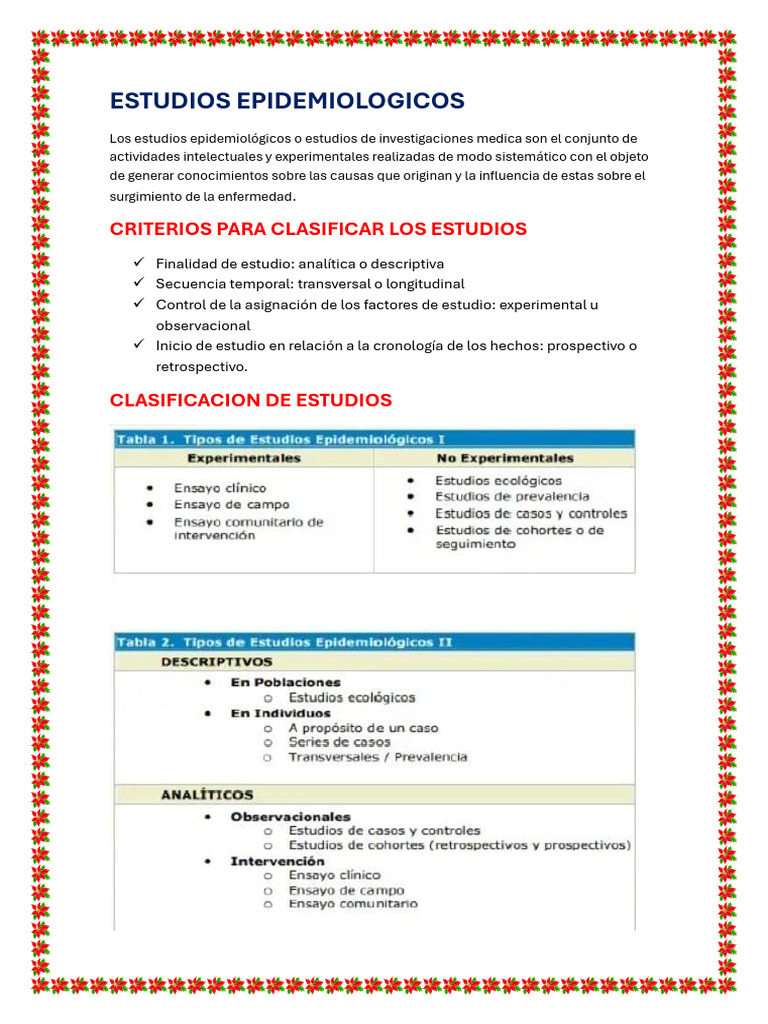 Estudios Epidemiologicos | Descargar gratis PDF | Experimentar ...