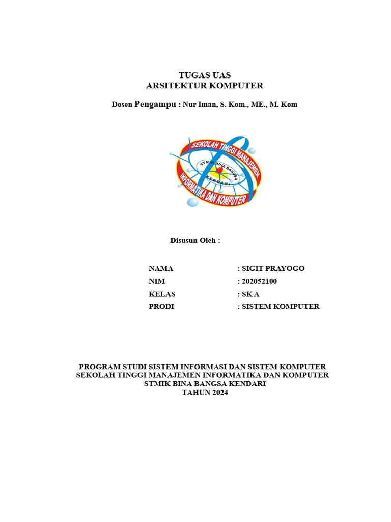 TUGAS UAS ARSITEKTUR KOMPUTER | PDF
