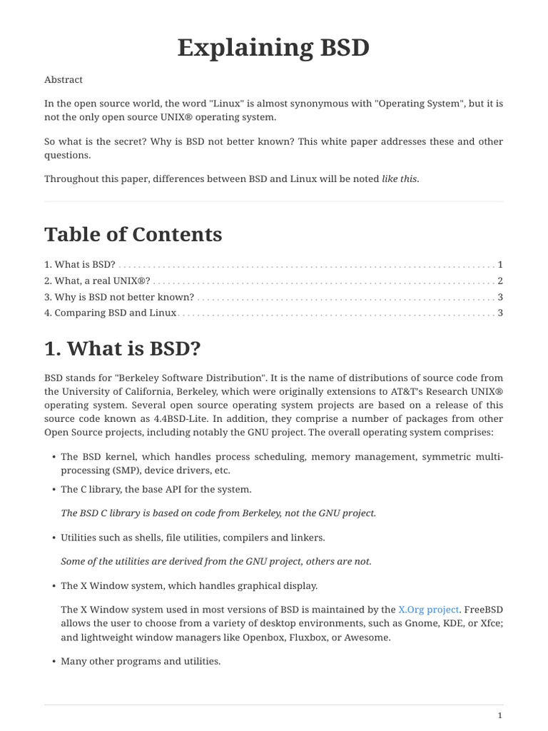 Explaining-Bsd en | PDF | Berkeley Software Distribution | Operating System
