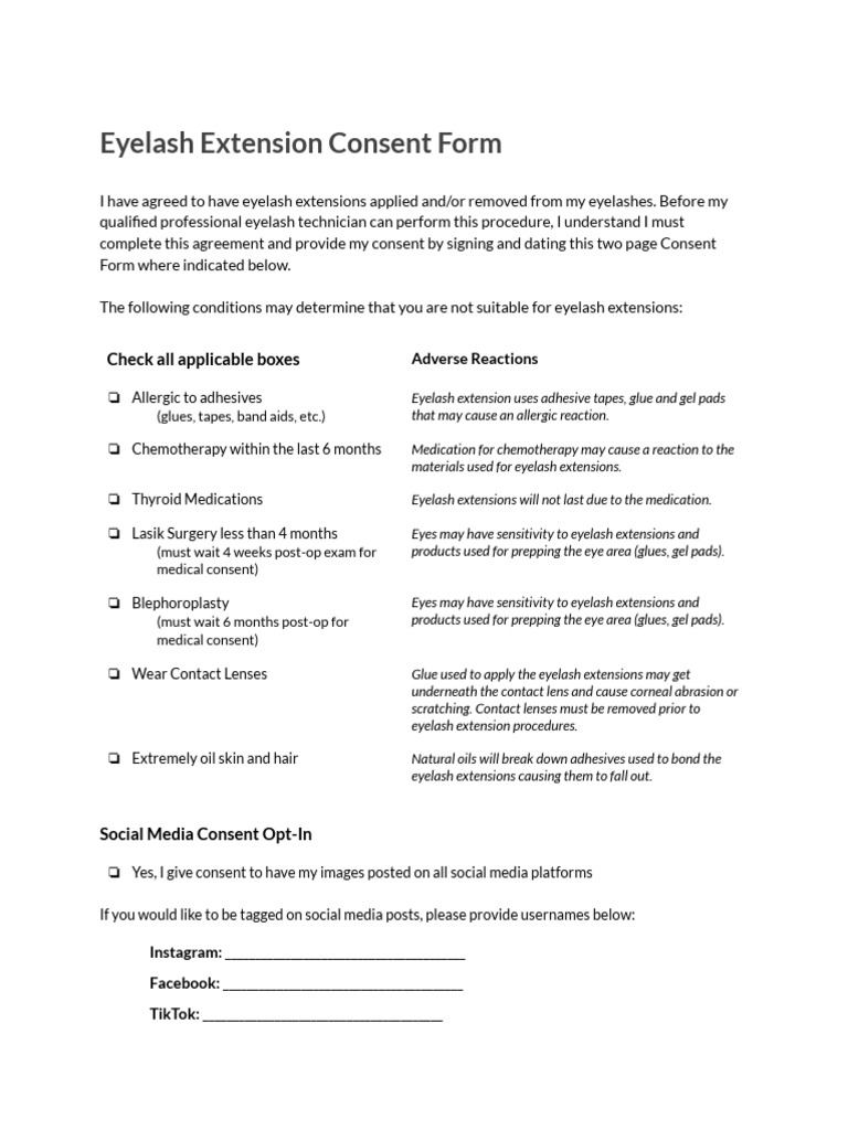 Example Consent Form | Download Free PDF | Contact Lens | Adhesive