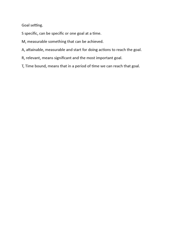 Goal Setting | PDF