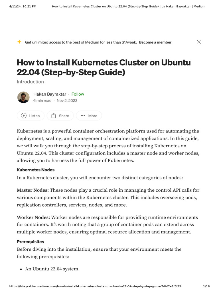 How To Install Kubernetes Cluster On Ubuntu 22.04 (Step-by-Step Guide ... How To Install Kubernetes Cluster On Ubuntu 22.04 (Step-by-Step Guide ...