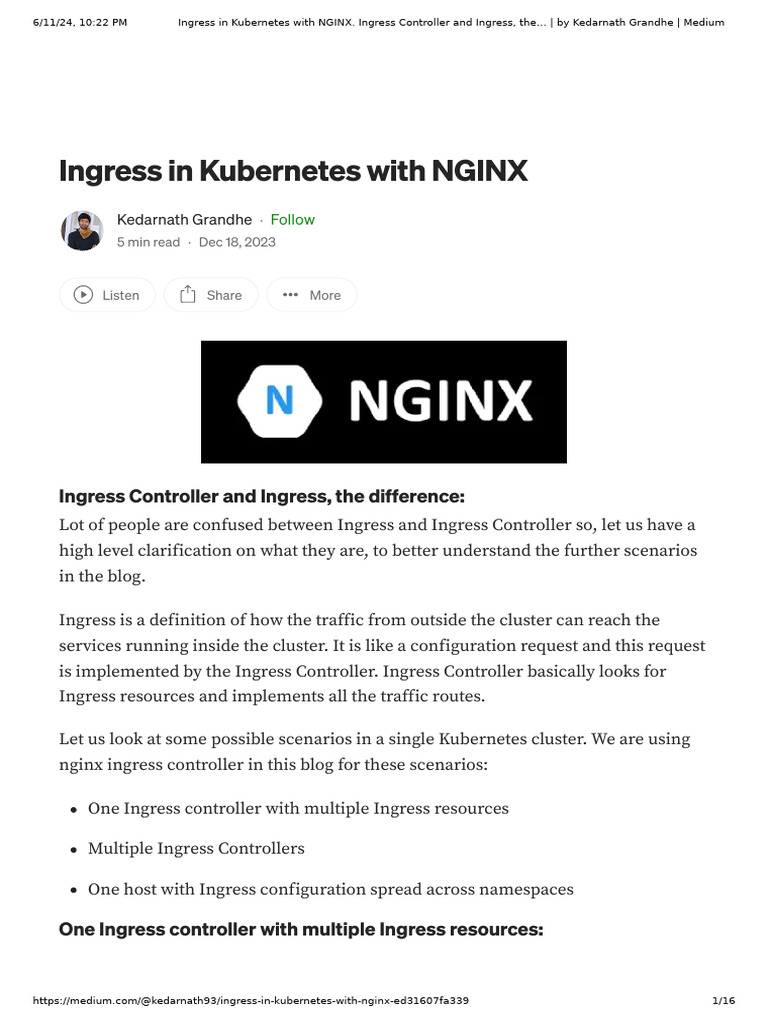Kubernetes Ingress with NGINX Guide | PDF | Computer Architecture ...