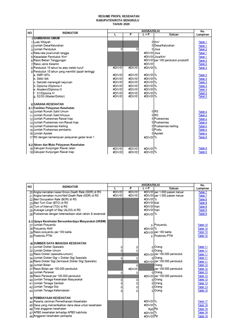 Lampiran Juknis Profil Kes 2022 | PDF