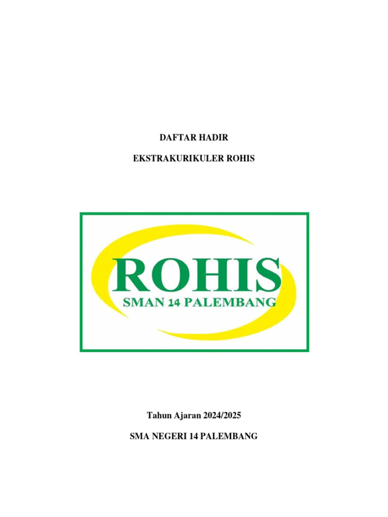 Absensi Bulanan Rohis Februari 2024 Barubillll | PDF