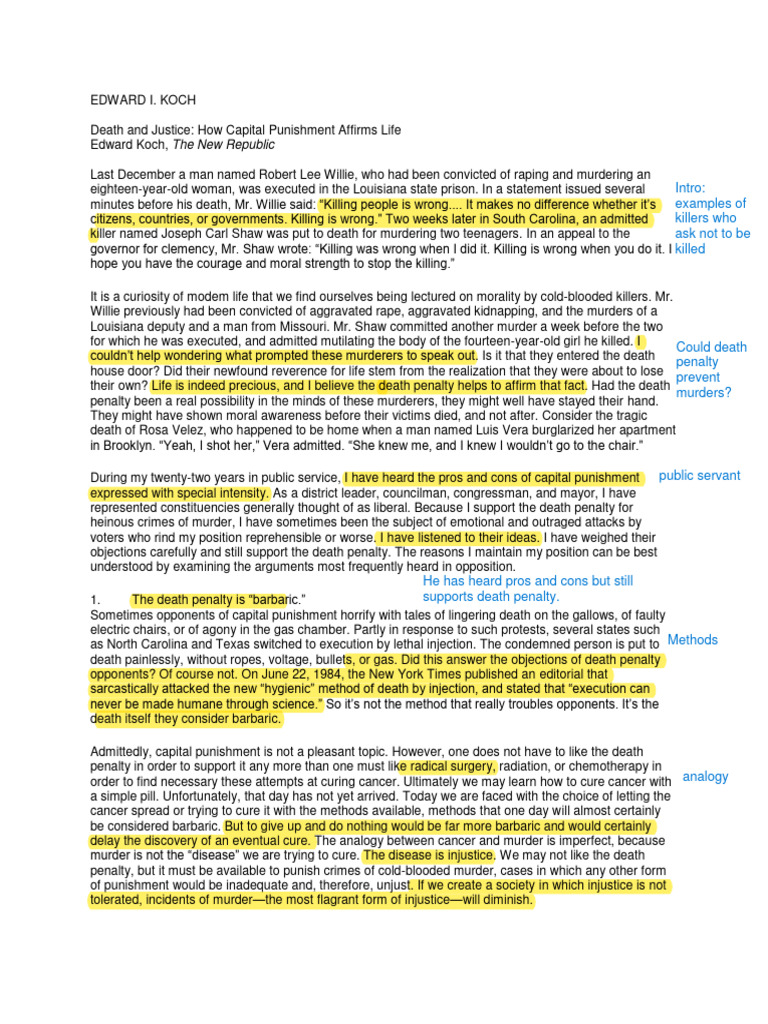 Essay 05 - The Death Penalty | PDF | Capital Punishment | Murder